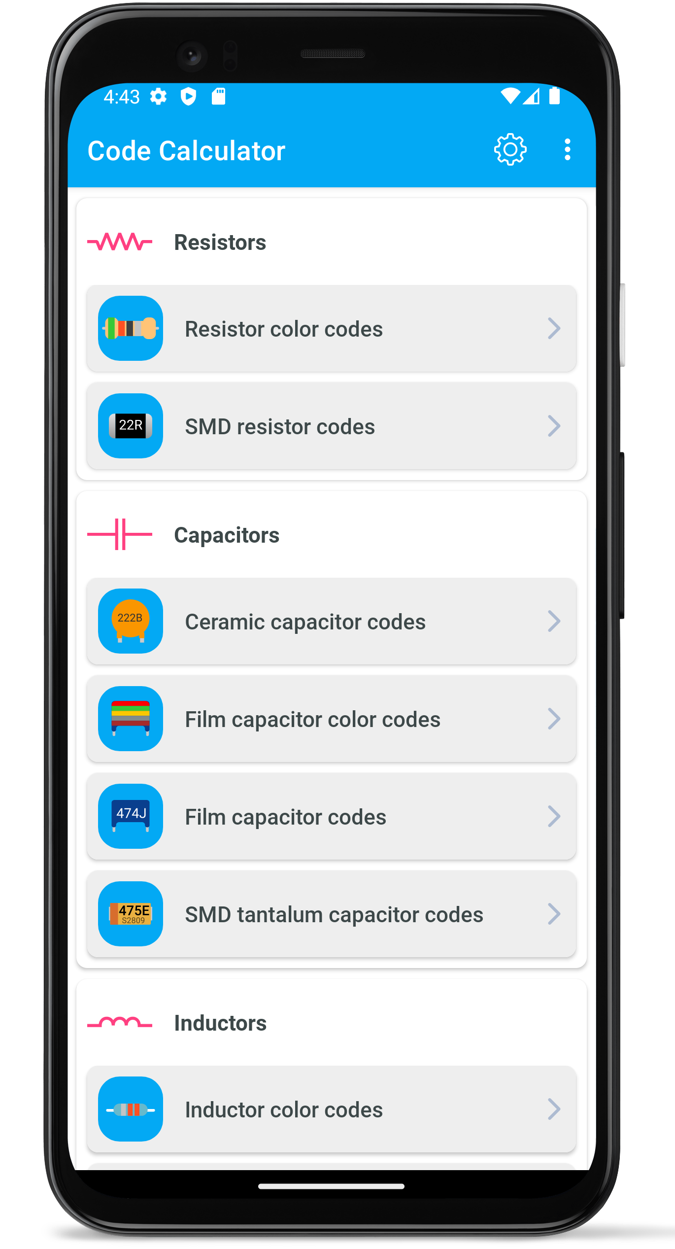 Electronic components codes – Android app – Mobile apps solutions