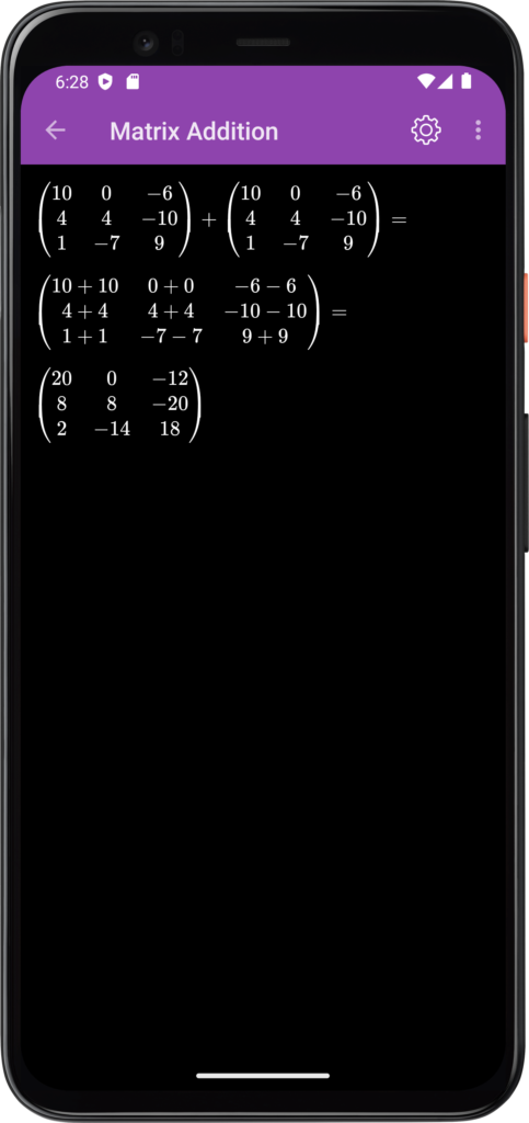 Linear algebra - Mobile apps solutions